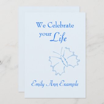 Customizable Wake / (Living) Funeral -- Butterfly Invitation | Zazzle