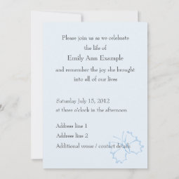 Customizable Wake / (Living) Funeral -- Butterfly Invitation | Zazzle