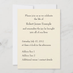 Customizable Wake / Memorial / Funeral (Sepia) Invitation | Zazzle