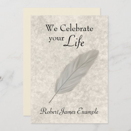 Customizable Wake / Memorial (Stone Effect) Invitation | Zazzle