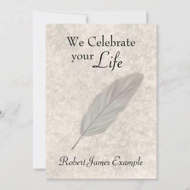 Customizable Wake / Memorial (Stone Effect) Invitation | Zazzle