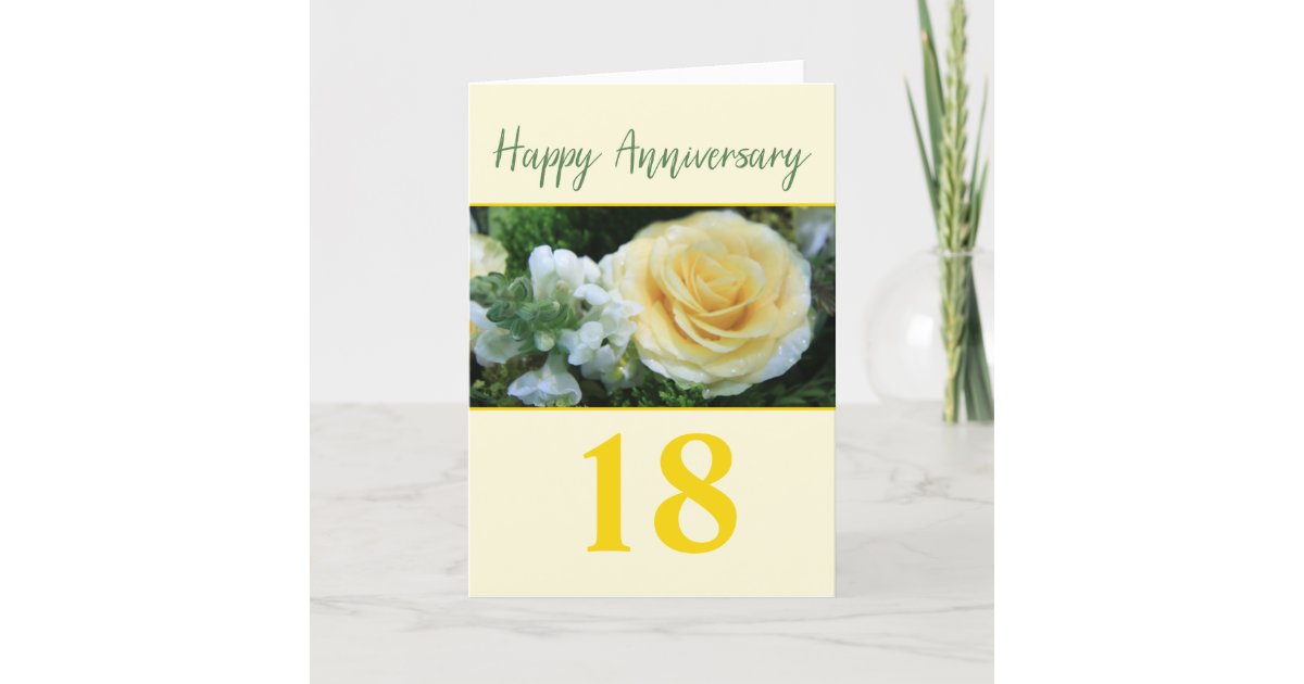 Customizable Wedding Anniversary Yellow Rose Card | Zazzle