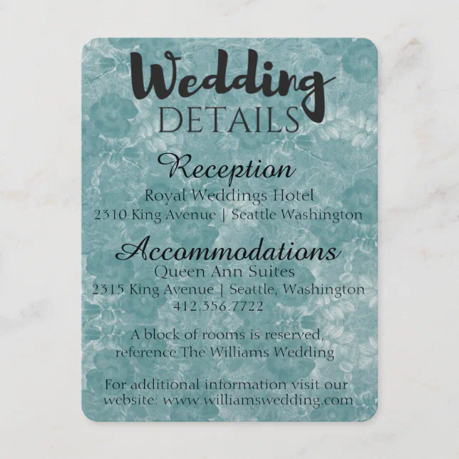 Customizable Wedding Details/ INSERT CARD | Zazzle