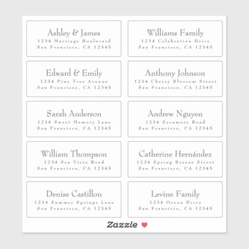 Customizable Wedding Guest Address Labels | Zazzle