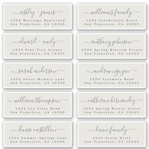 Customizable Wedding Guest Address Labels | Zazzle