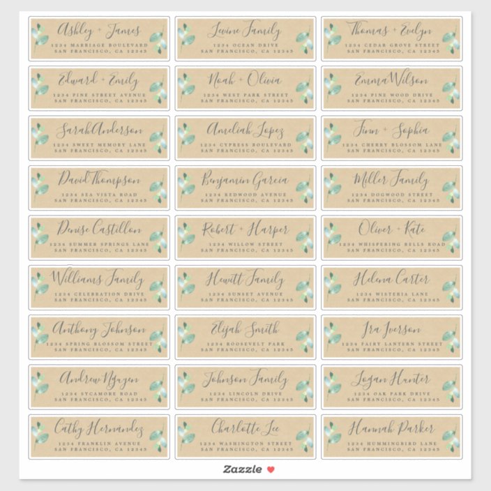 Customizable Wedding Guest Address Labels | Zazzle.com