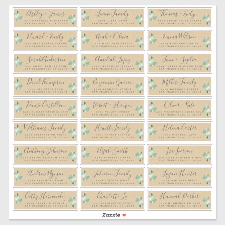 Customizable Wedding Guest Address Labels | Zazzle