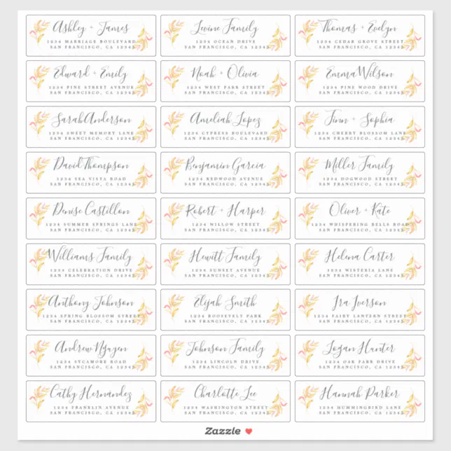 Customizable Wedding Guest Address Labels | Zazzle