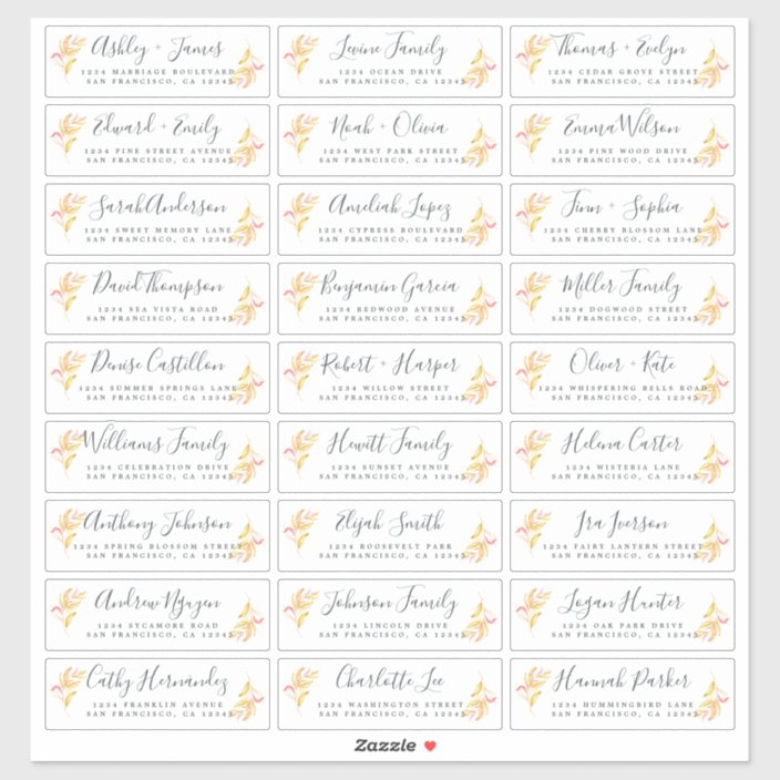 Customizable Wedding Guest Address Labels | Zazzle.com