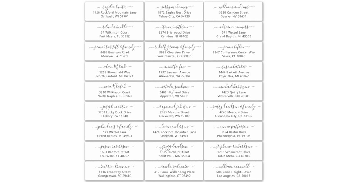 Customizable wedding guest address labels sticker | Zazzle