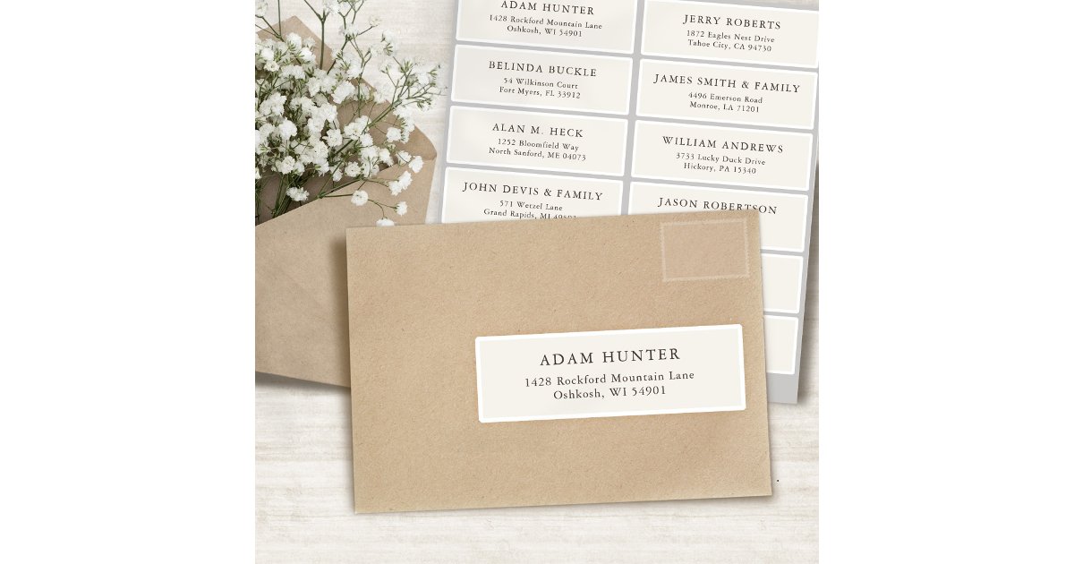Customizable wedding guest address labels sticker | Zazzle
