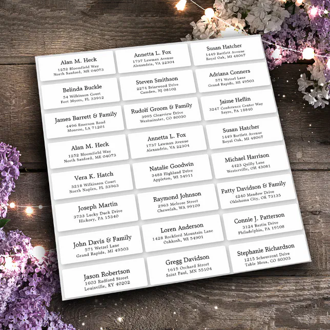 Customizable wedding guest address labels sticker | Zazzle