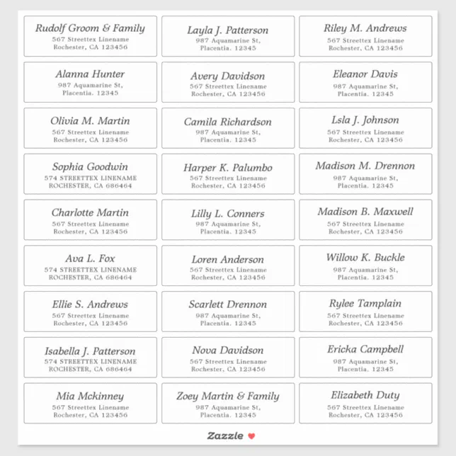Customizable Wedding Guest lable Sticker | Zazzle