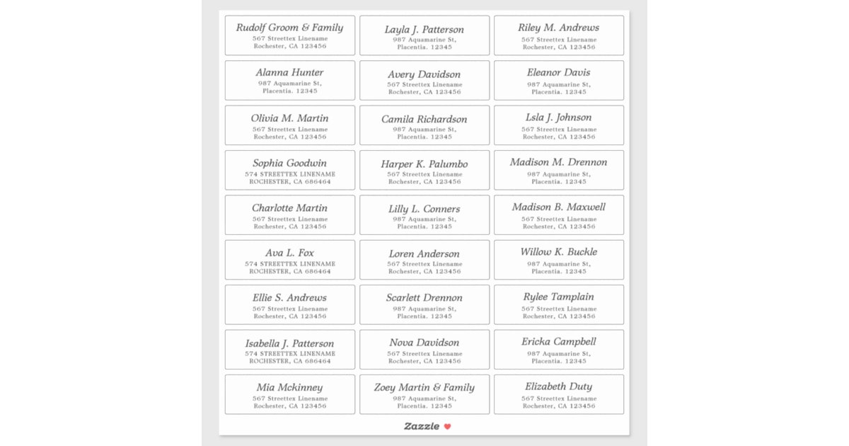 Customizable Wedding Guest lable Stickers | Zazzle