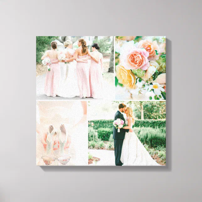 Customizable Wedding Photo Collage Canvas Print | Zazzle