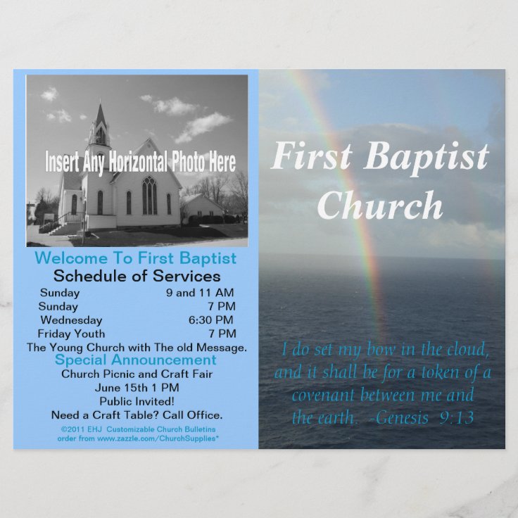 Customizable Weekly Church Bulletin (Inside Blank) | Zazzle