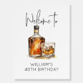 Customizable Whiskey-Themed Birthday Welcome Sign | Zazzle