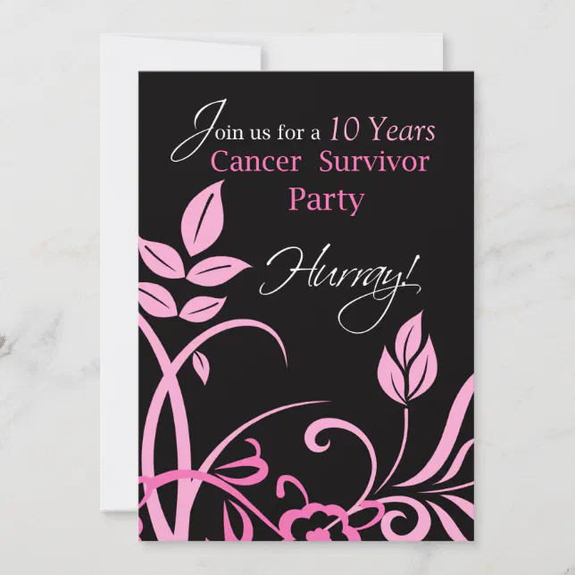 Customizable Year 10, Ten Year Cancer Survivor Par Invitation | Zazzle