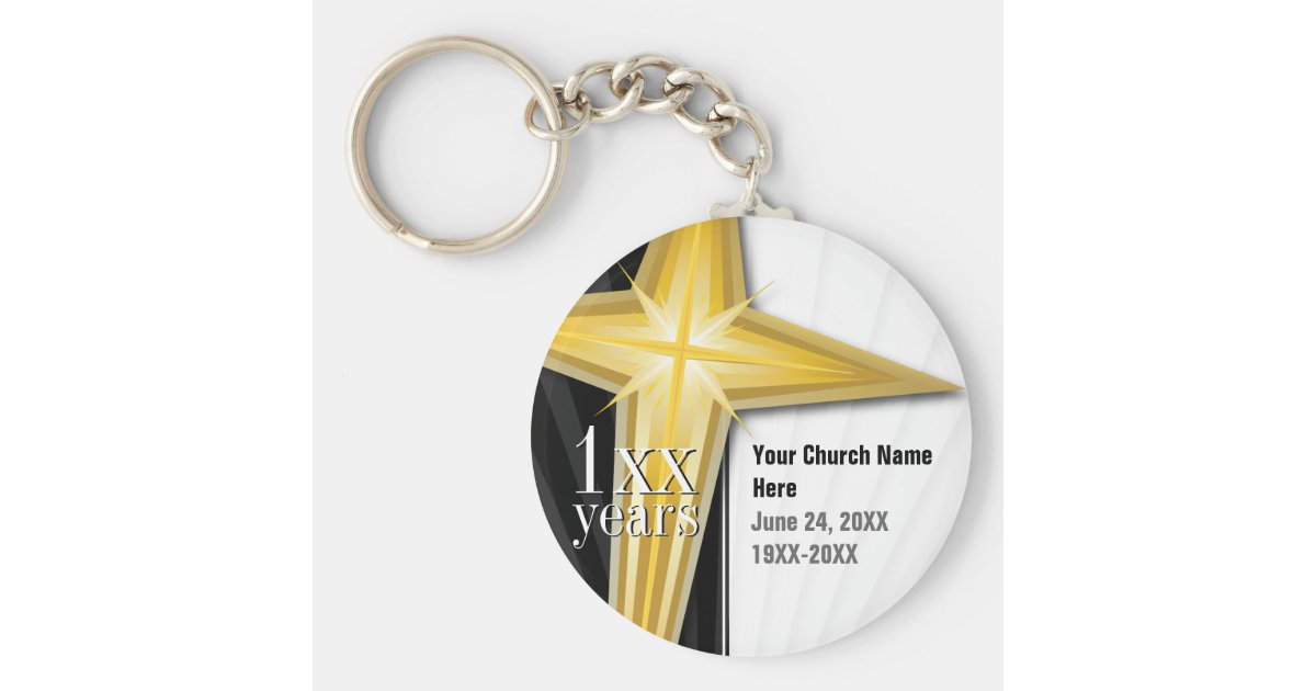 Customizable Year Church Anniversary Keychain | Zazzle