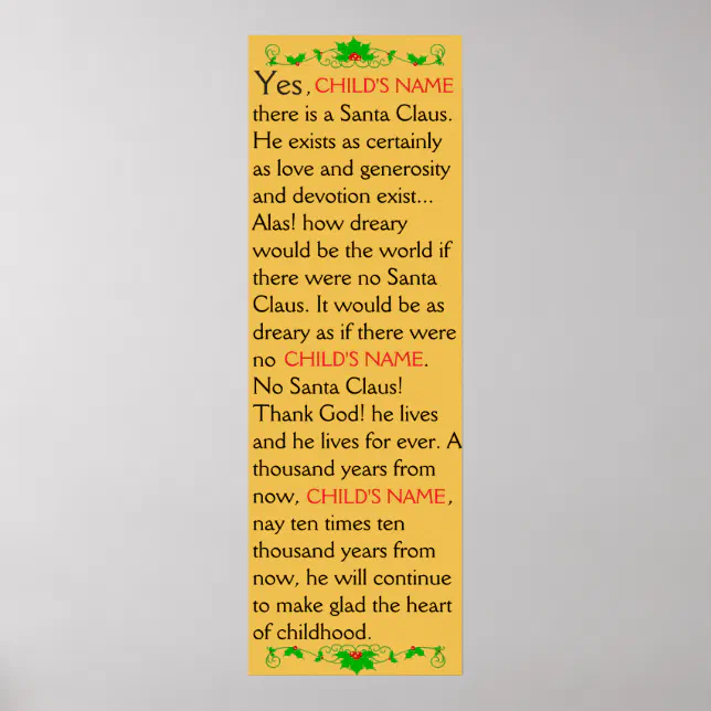 CUSTOMIZABLE Yes! There is a Santa Claus poster! Poster | Zazzle