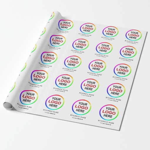 Customizable "your logo here" wrapping paper | Zazzle