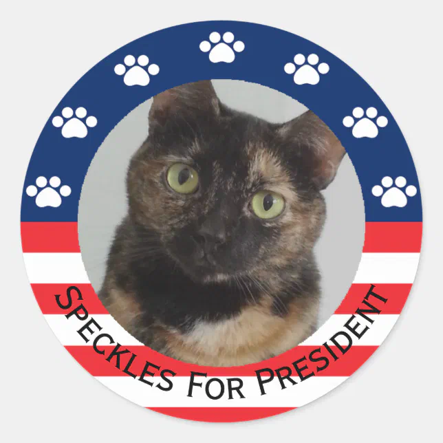 Customizable Your Pet For President Classic Round Sticker | Zazzle