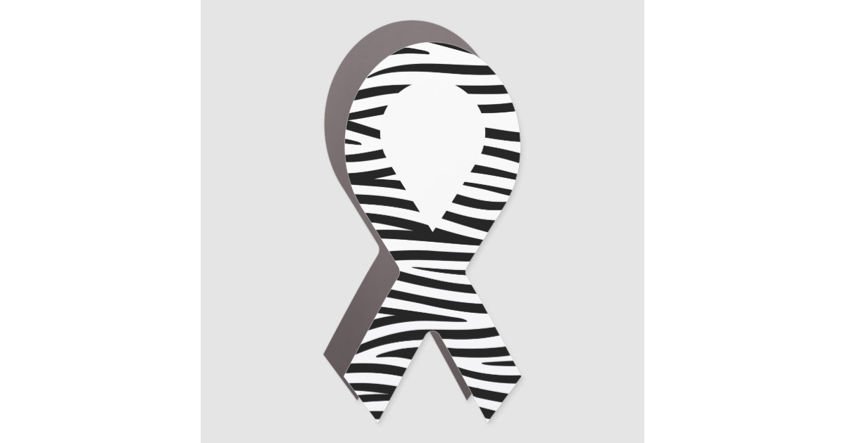 Customizable Zebra Ribbon Awareness Car Magnet | Zazzle