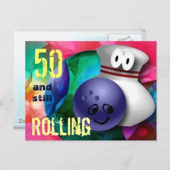 Customize Age bowling Birthday Postcard | Zazzle