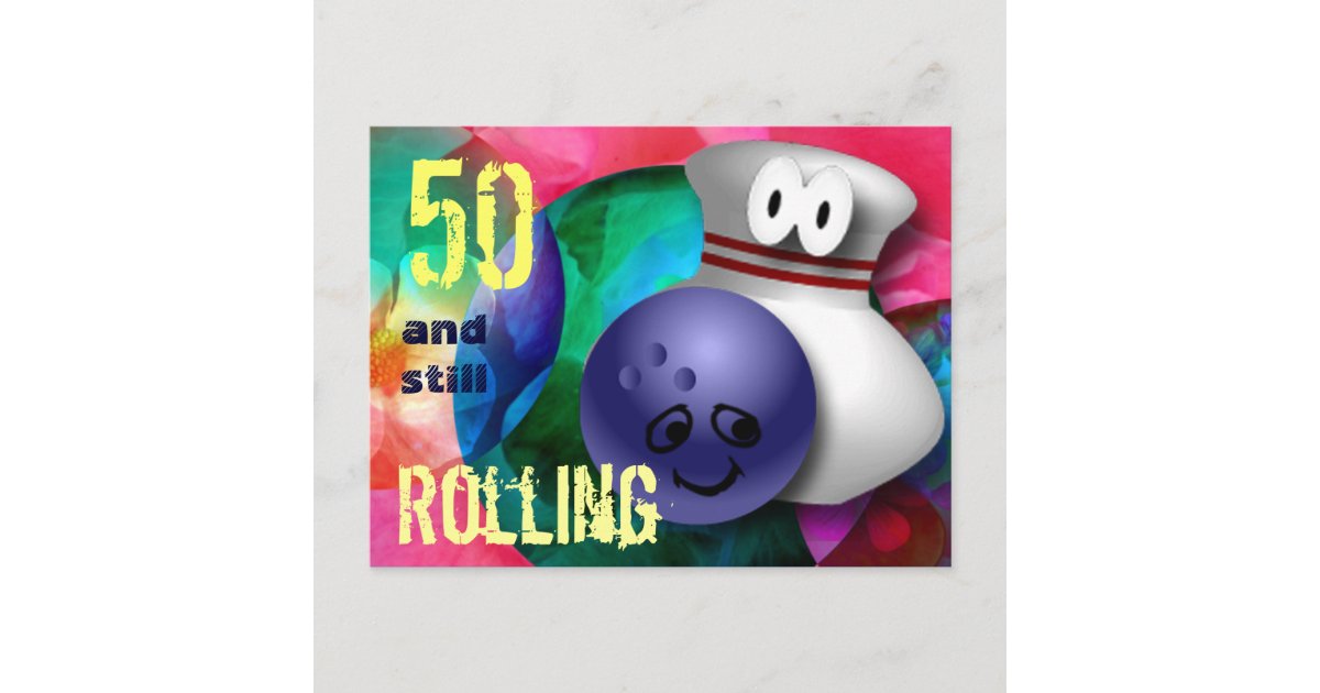 Customize Age bowling Birthday Postcard | Zazzle