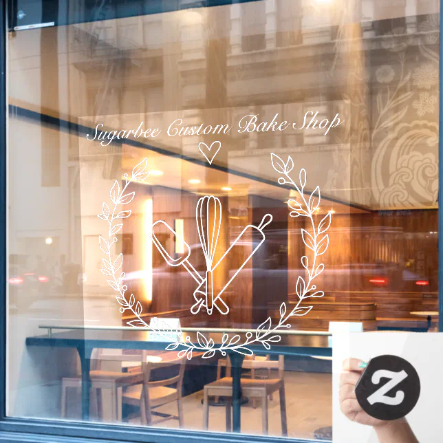 Customize Bakery Bake Shop Business Window Cling | Zazzle