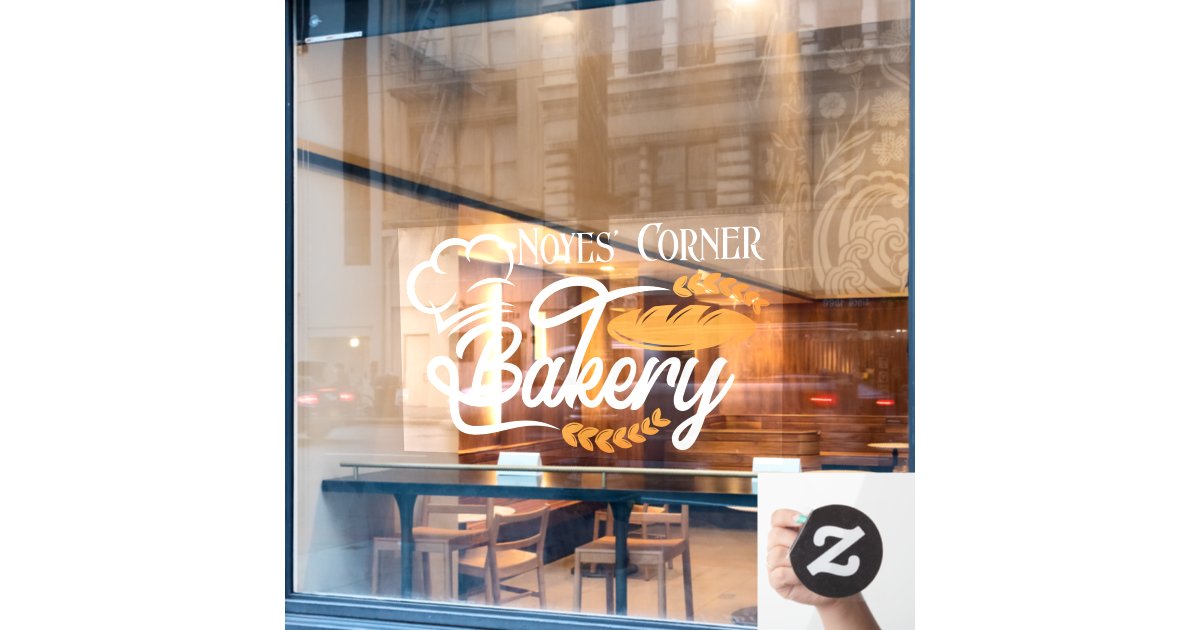 Customize Bakery Shop Grain Bread 2 Window Cling | Zazzle