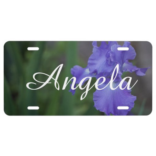 Customize Beautiful Blue Iris in Bloom License Plate | Zazzle