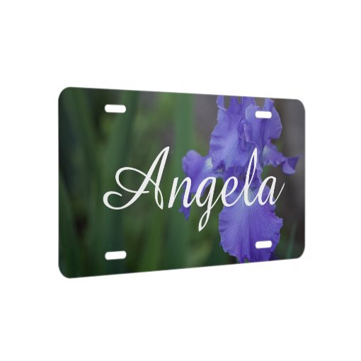 Customize Beautiful Blue Iris in Bloom License Plate | Zazzle