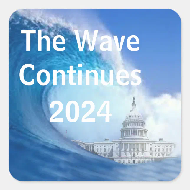 Customize Blue Wave Election 2024 Square Sticker | Zazzle