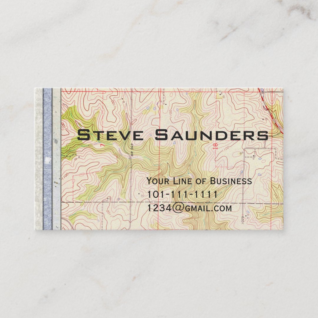 Customize both sides of Paper and Topo Map Business Card | Zazzle