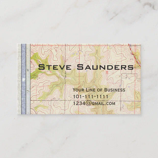 Customize both sides of Paper and Topo Map Business Card | Zazzle