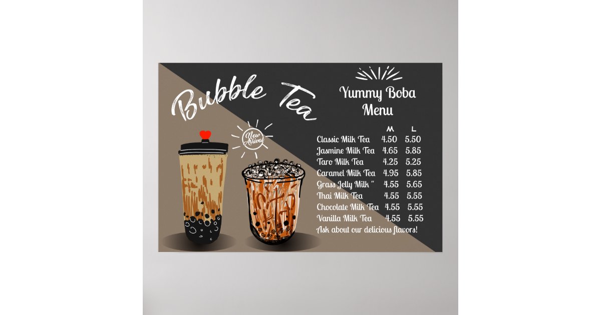 Customize Bubble Tea Boba Donut Shop Poster | Zazzle