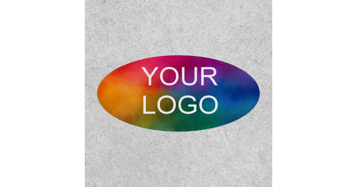 Customize Business Logo Text Template Large Oval Patch | Zazzle