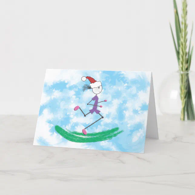 CUSTOMIZE - Christmas Holiday Lady Runner © Card | Zazzle