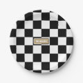 Customize Colors & Personalize Checkered Paper Plates | Zazzle