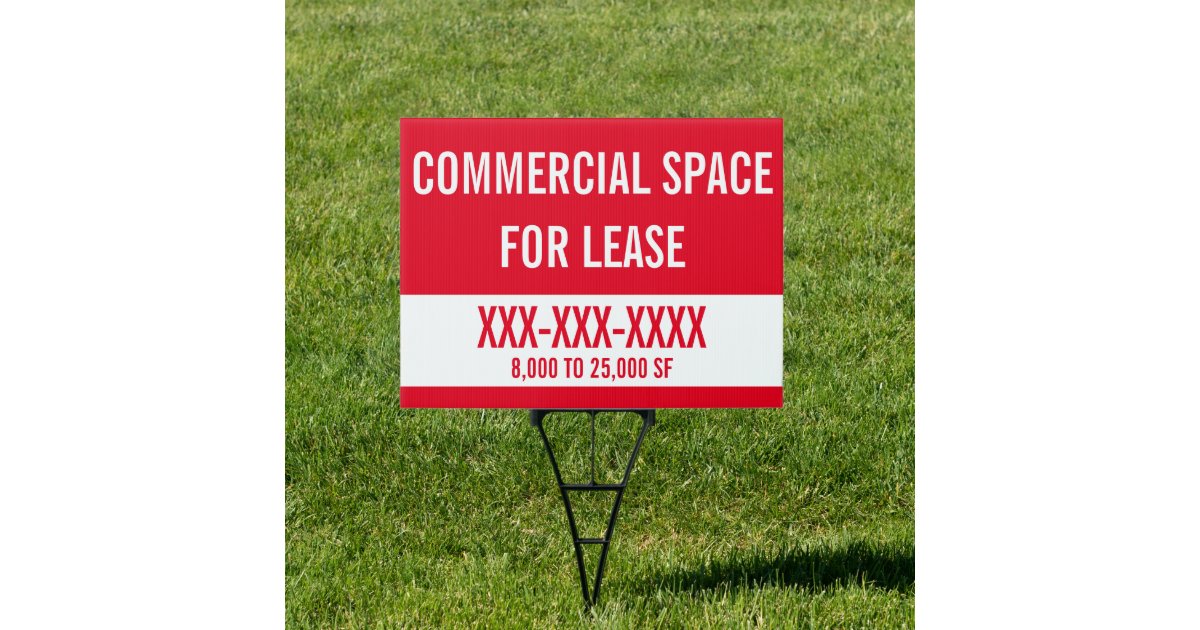 Customize Commercial Space For Lease Sign | Zazzle