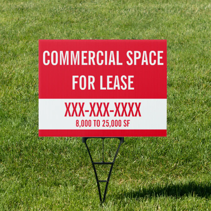 Customize Commercial Space For Lease Sign | Zazzle