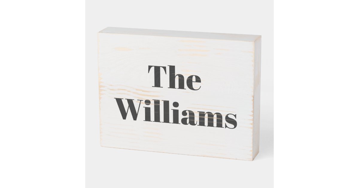 Customize Couple's last name, family name Wooden Box Sign | Zazzle