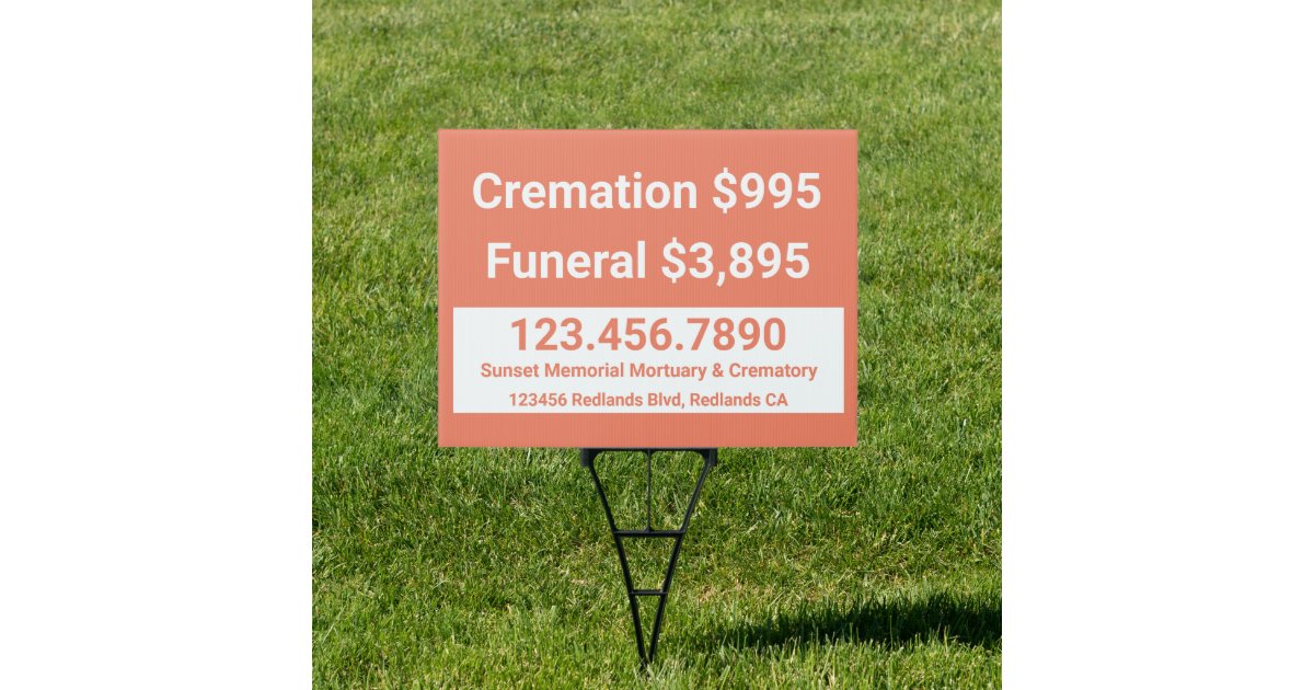 Customize Cremation Funeral Services Sign | Zazzle