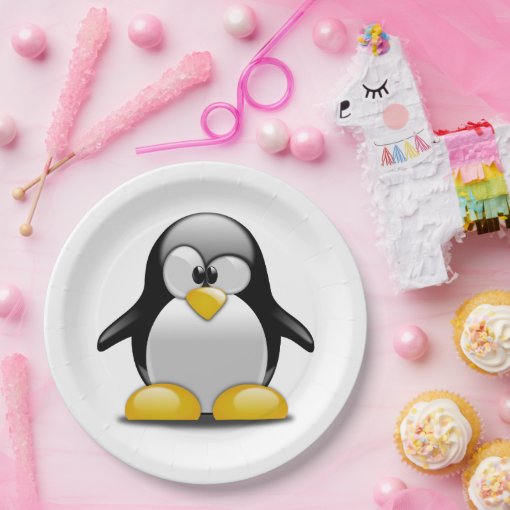 Customize Cute Penguin Party Plate for Kids | Zazzle