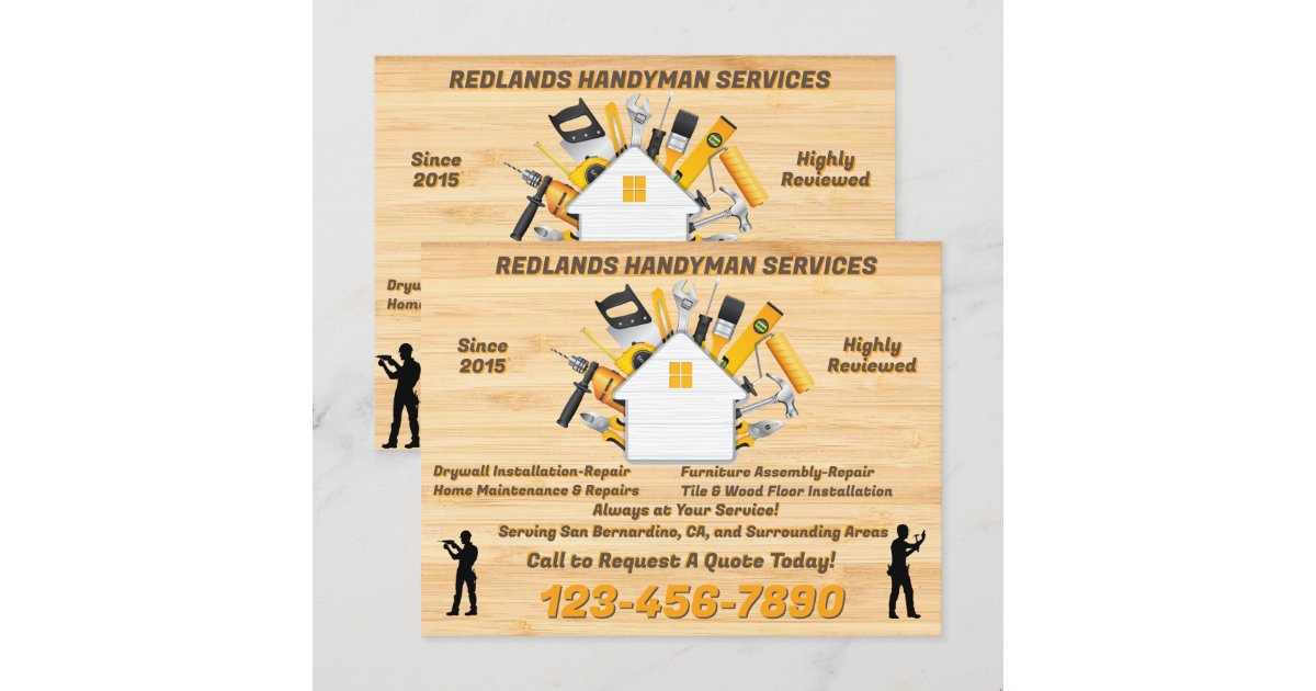 Customize Detailed Handyman Business Advert Postcard | Zazzle