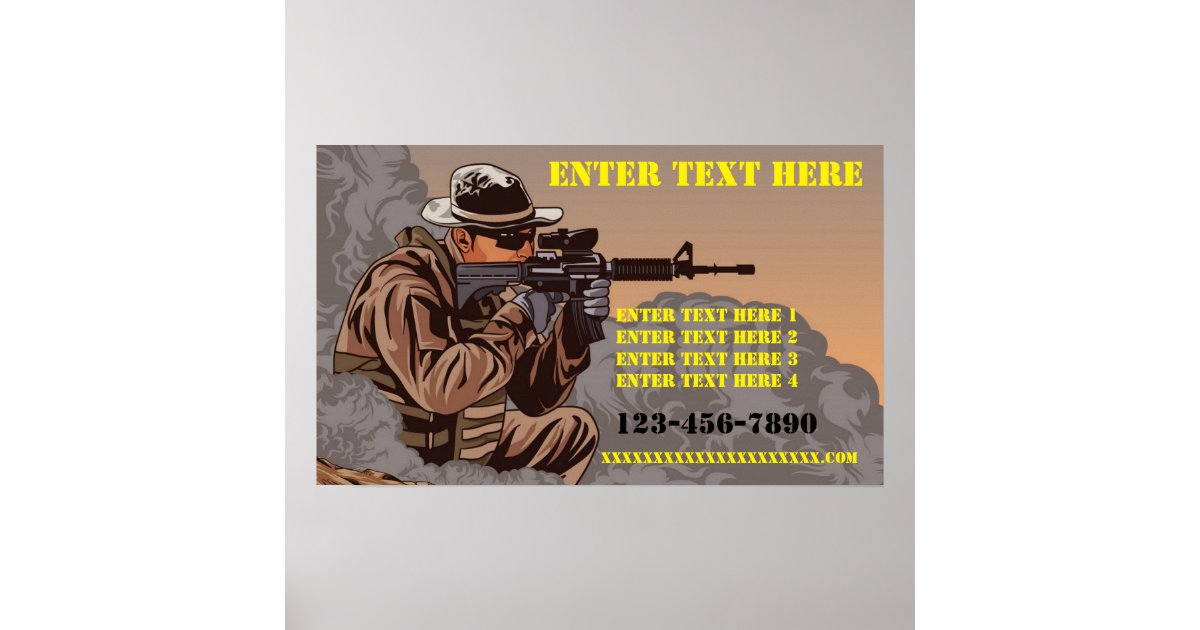 Customize Firearms Tactical Training School Poster | Zazzle