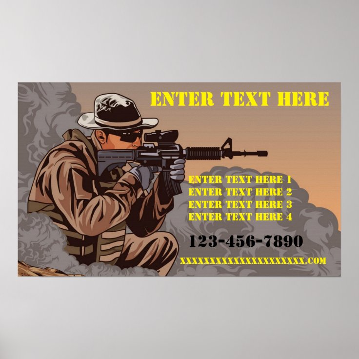 Customize Firearms Tactical Training School Poster | Zazzle