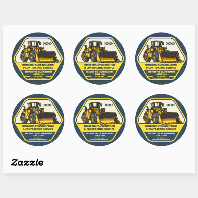 Customize Generic Construction Contracting Busines Classic Round ...