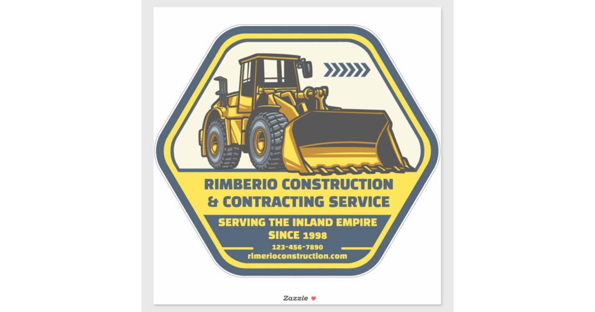Customize Generic Construction Contracting Busines Sticker | Zazzle